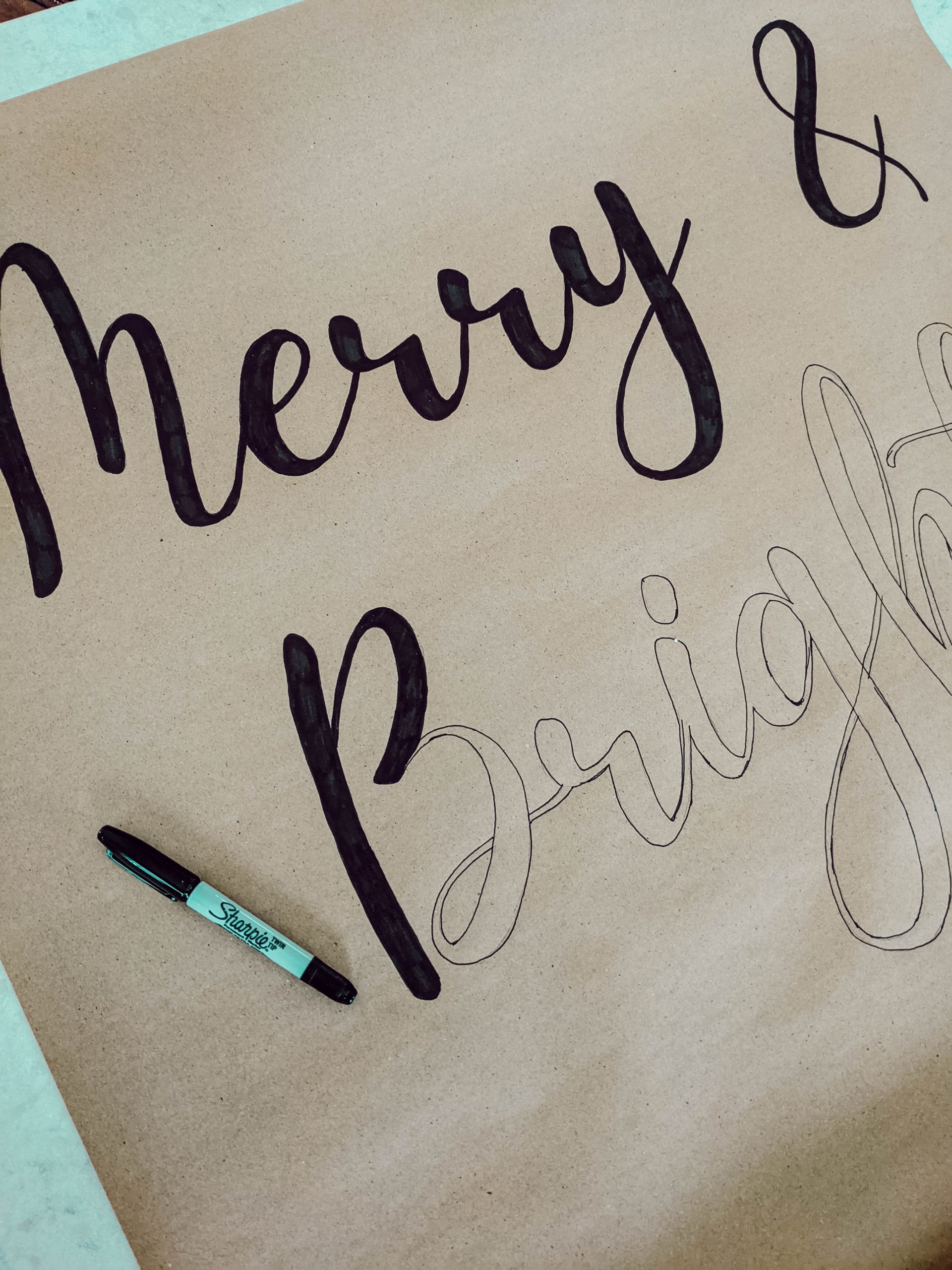 DIY Farmhouse Scroll Sign - White & Woodgrain